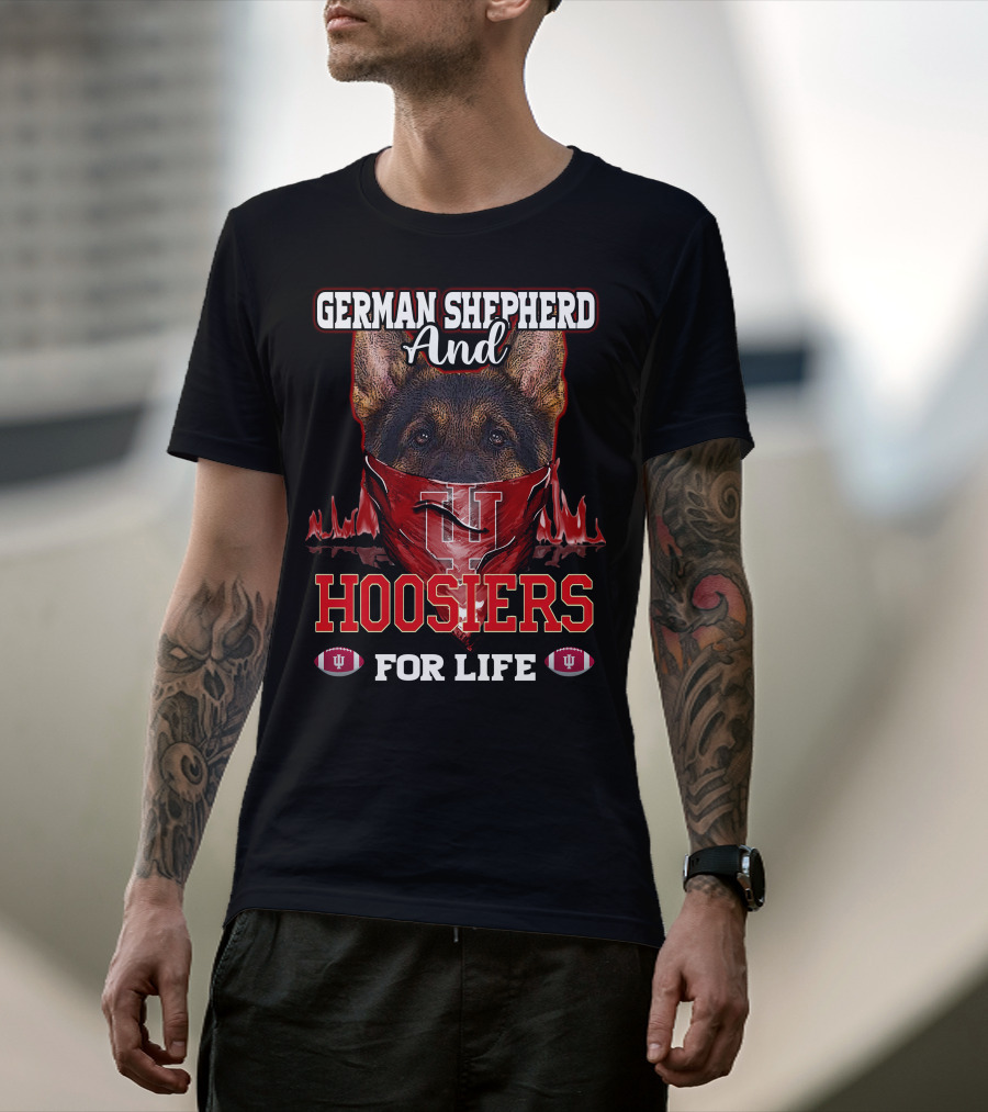 German Shepherd And Indiana Hoosiers For Life T-Shirt