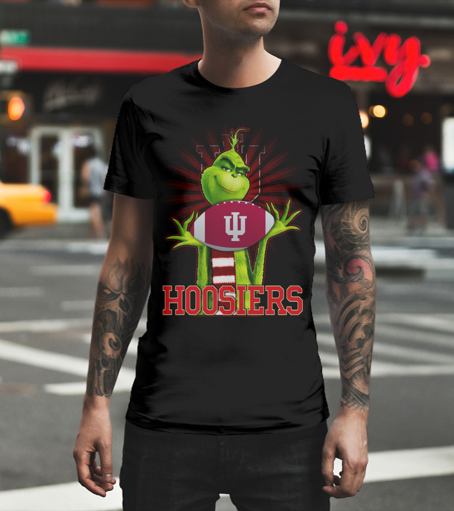 Grinch Holding Indiana Hoosiers Football T-Shirt