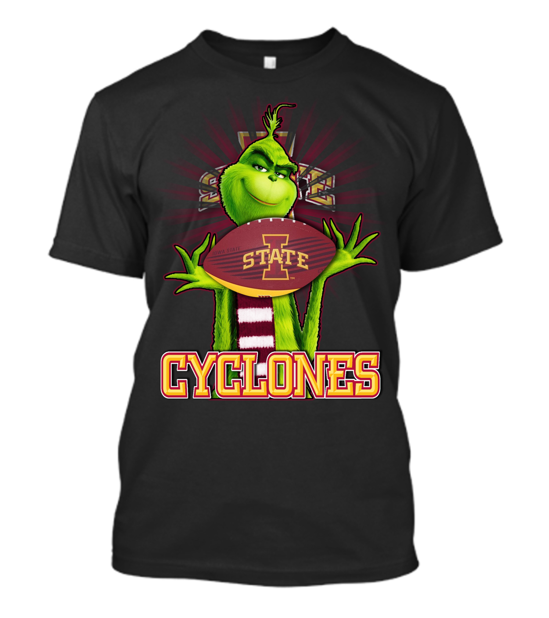 Grinch Holding Iowa State Cyclones Football T-Shirt