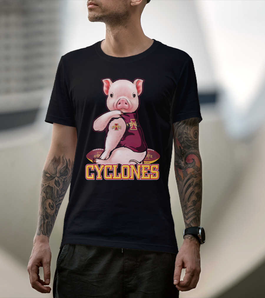 Iowa State Cyclones Pig With Football T-Shirt