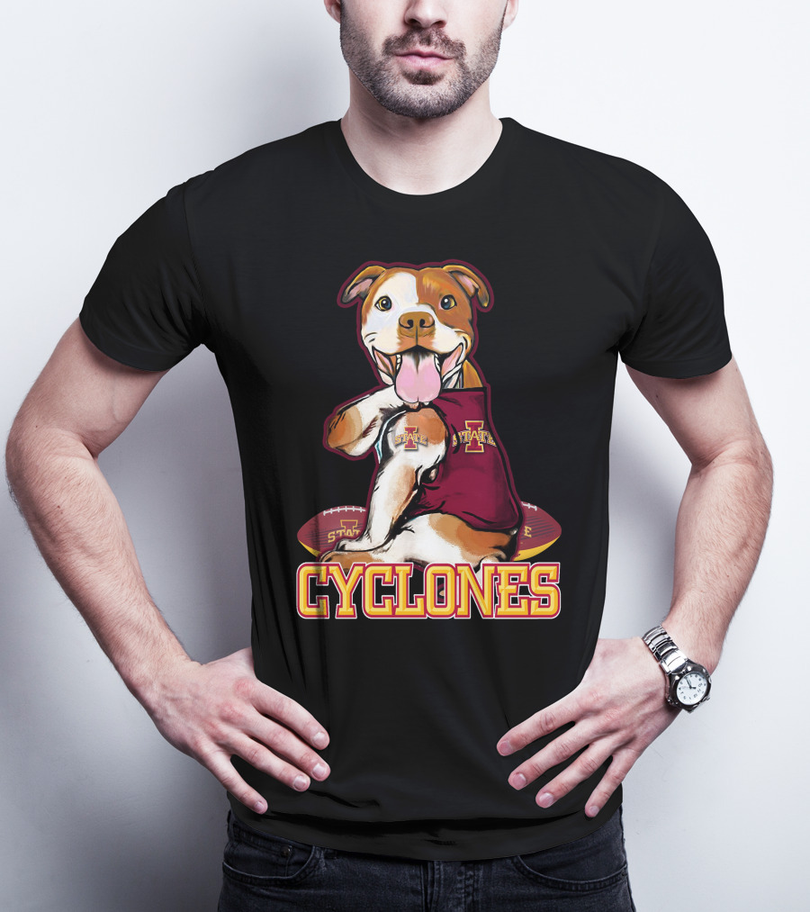 Iowa State Cyclones Pitbull With Football And Tattoos T-Shirt