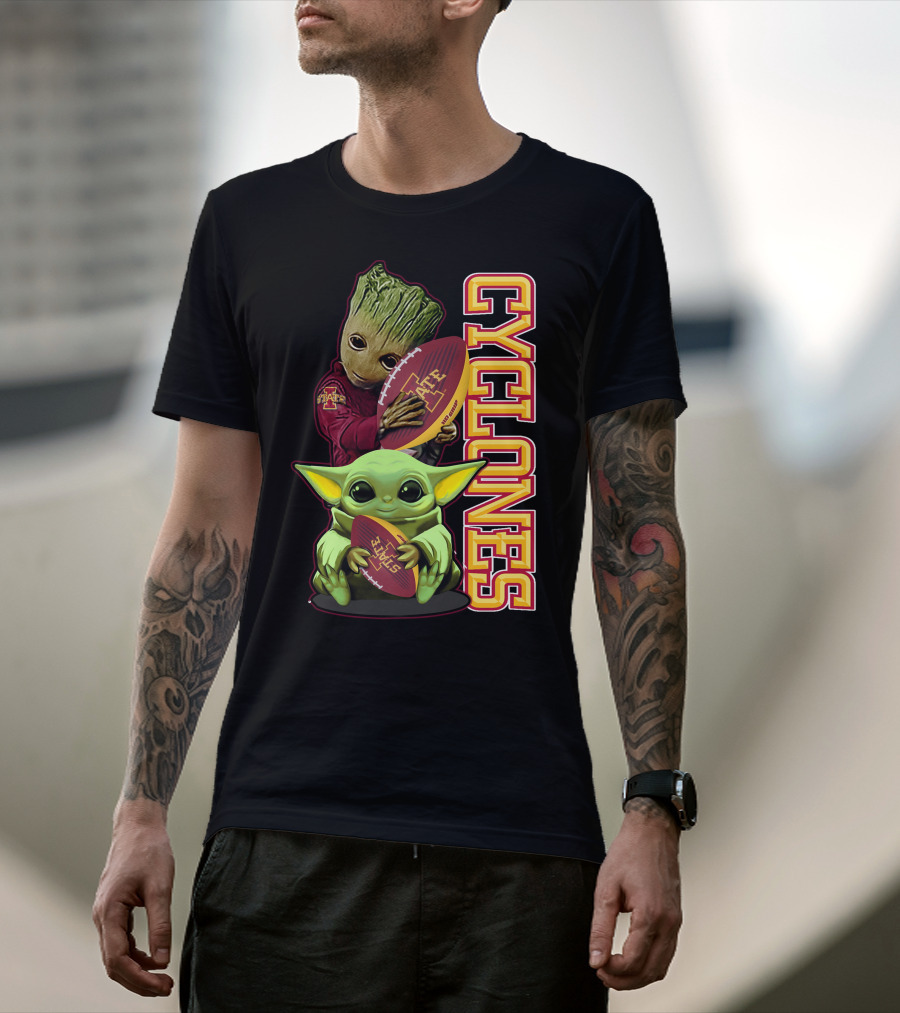 Cyclones Grzd Iowa State Football Groot Yoda Combo T-Shirt