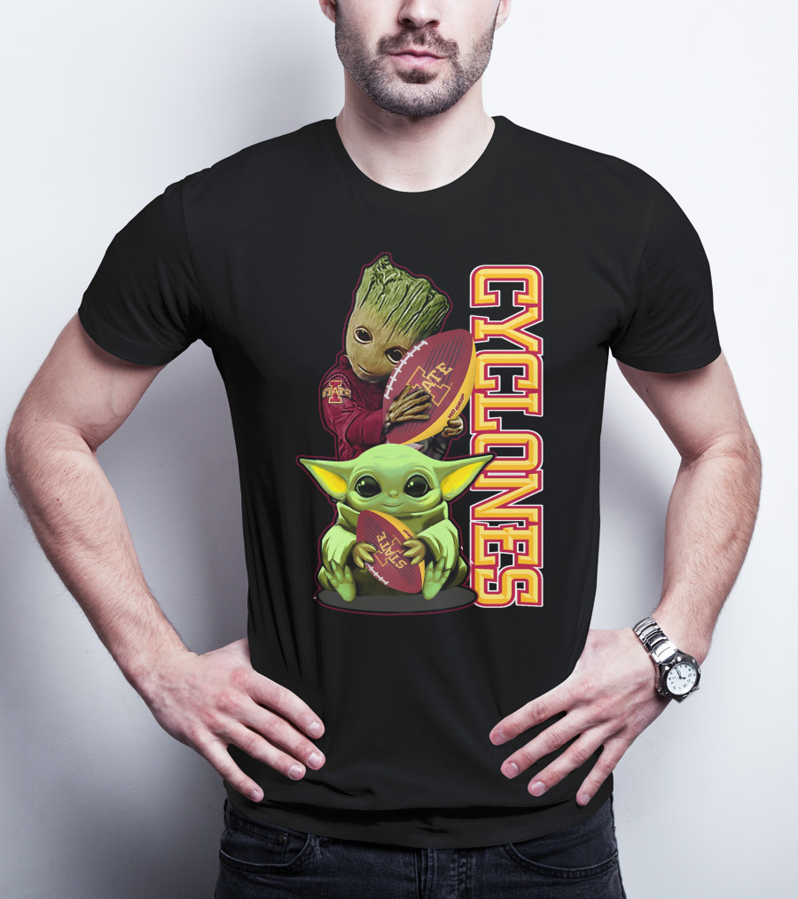Cyclones Grzd Iowa State Football Groot Yoda Combo T-Shirt