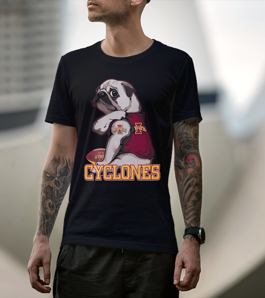 Pug Iowa State Cyclones Football Mascot T-Shirt
