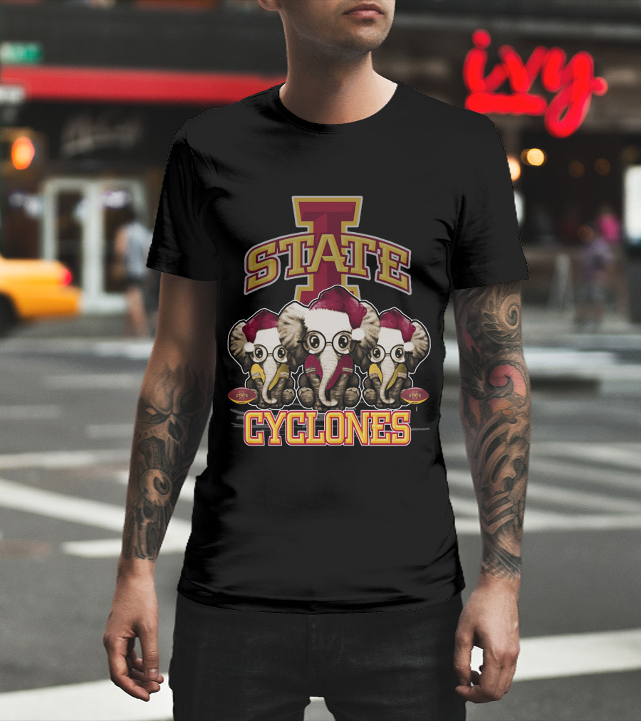 Iowa State Cyclones Elephants Christmas Fan T-Shirt