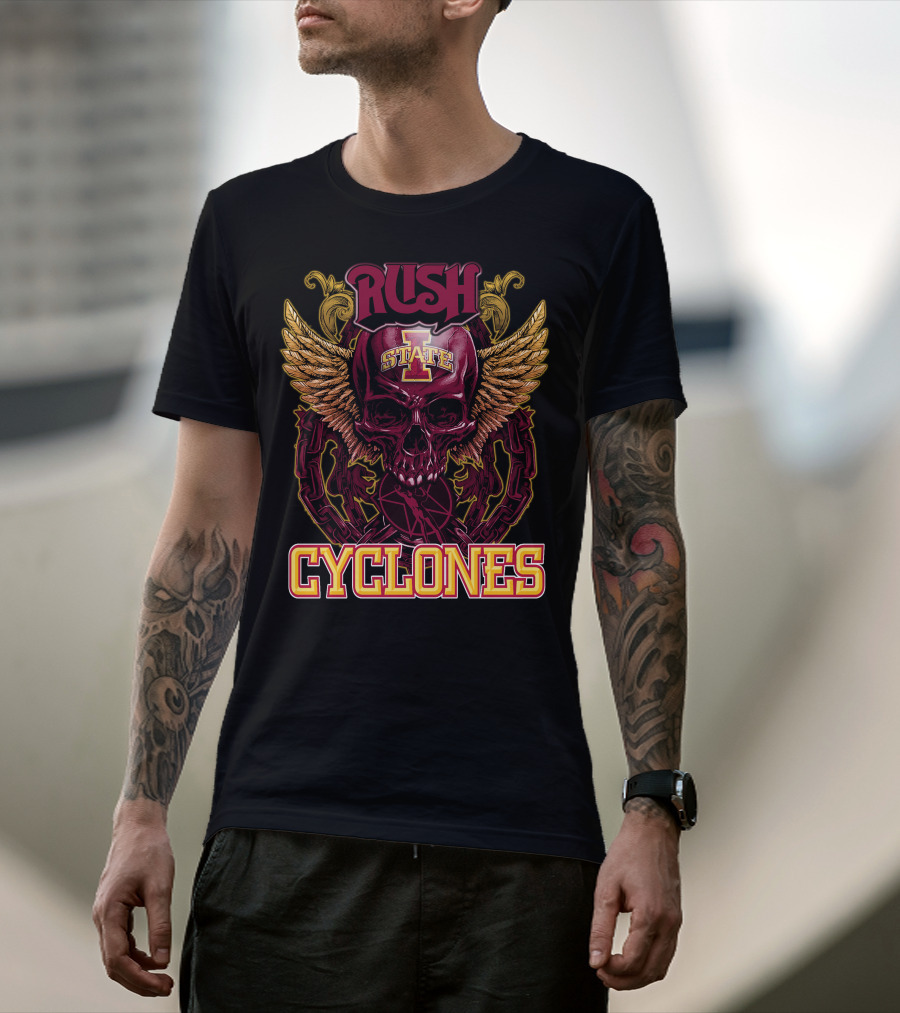 Rush Iowa State Cyclones Skull Wings T-Shirt