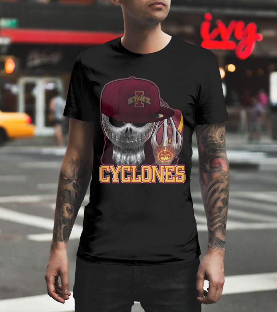 Jackskull Cyclones Iowa State Football Halloween Skull T-Shirt