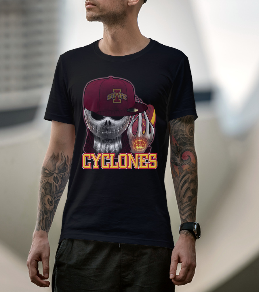 Jackskull Cyclones Iowa State Football Halloween Skull T-Shirt
