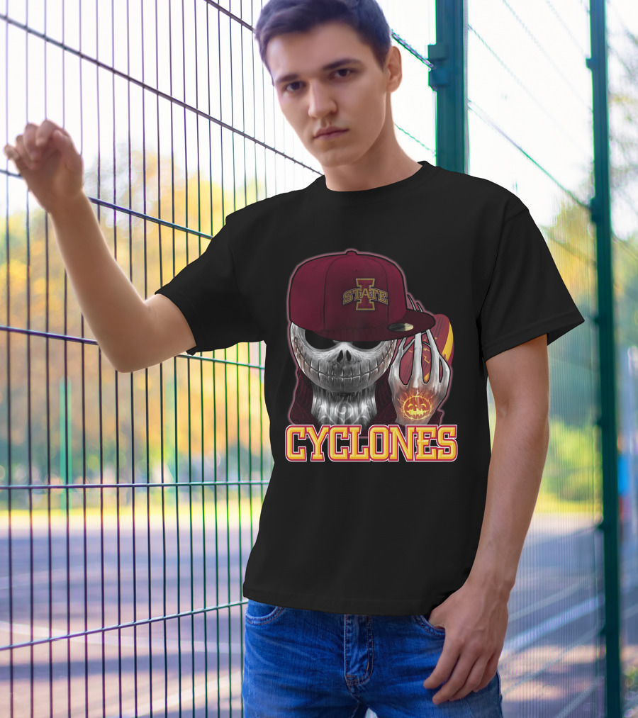 Jackskull Cyclones Iowa State Football Halloween Skull T-Shirt