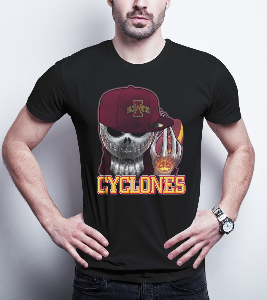 Jackskull Cyclones Iowa State Football Halloween Skull T-Shirt