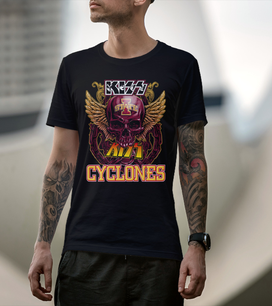KISS Iowa State Cyclones Skull Wings T-Shirt