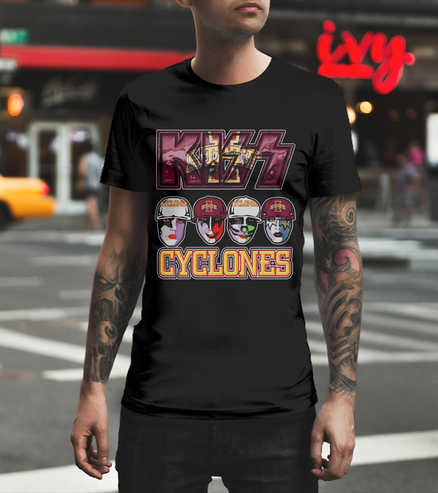 Kiss Iowa State Cyclones Faces T-Shirt