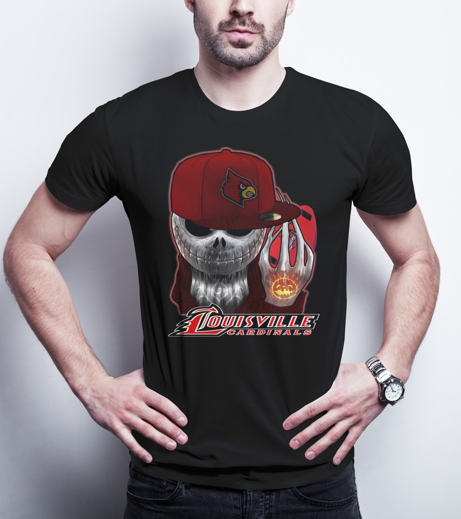 Jackskull Louisville Cardinals Halloween Pumpkin T-Shirt