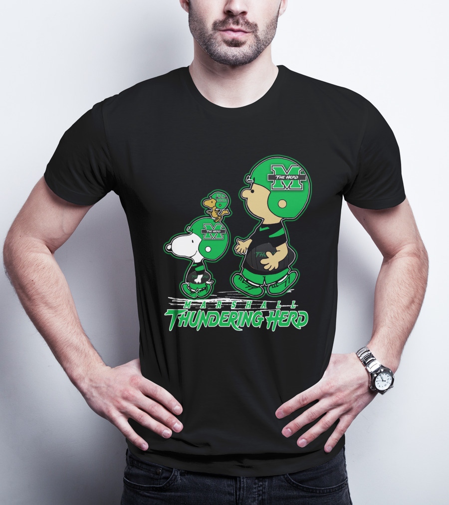 Marshall Thundering Herd Football Cartoon Characters T-Shirt