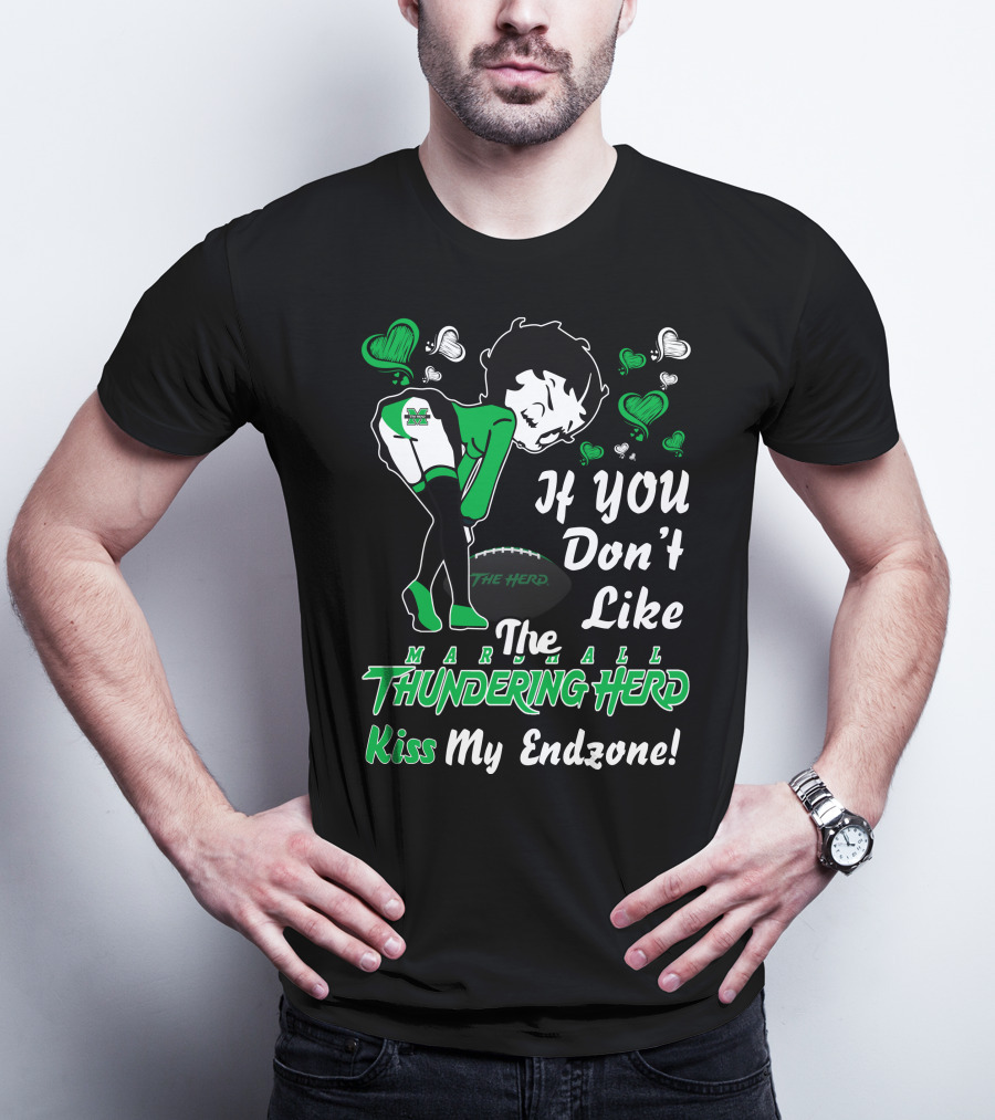 Betty Boop If You Don't Like Marshall Thundering Herd Kiss My Endzone T-Shirt