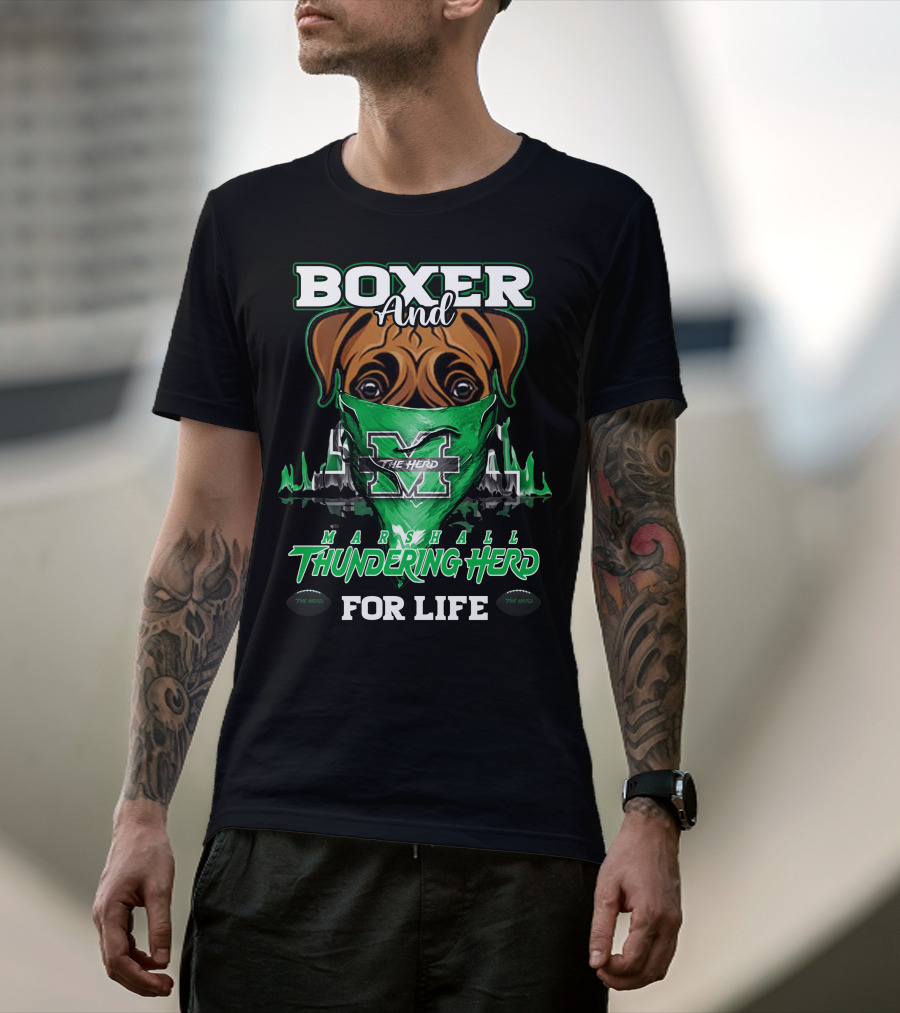 Boxer And Marshall Thundering Herd For Life The Herd T-Shirt
