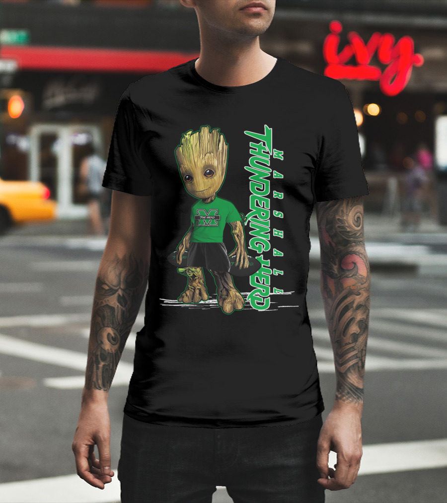 Groot Marshall Thundering Herd M Logo Character T-Shirt