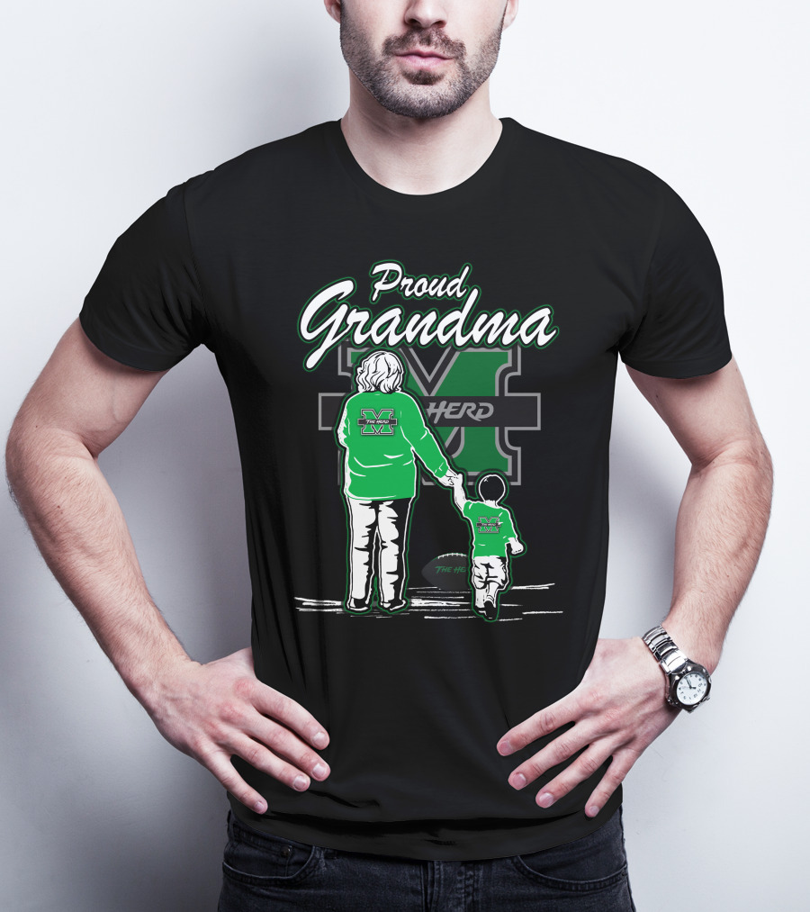Proud Grandma Marshall Thundering Herd Family Football The Herd T-Shirt