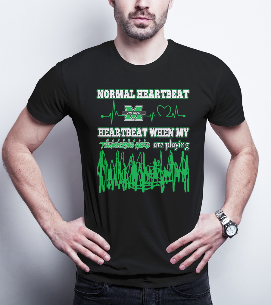 Normal Heartbeat Heartbeat When My Marshall Thundering Herd Are Playing T-Shirt
