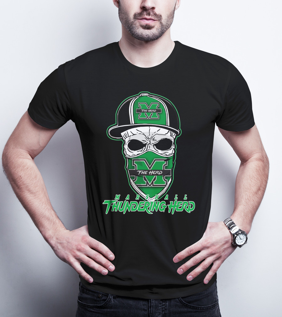 Marshall Thundering Herd Skull Hat The Herd M T-Shirt