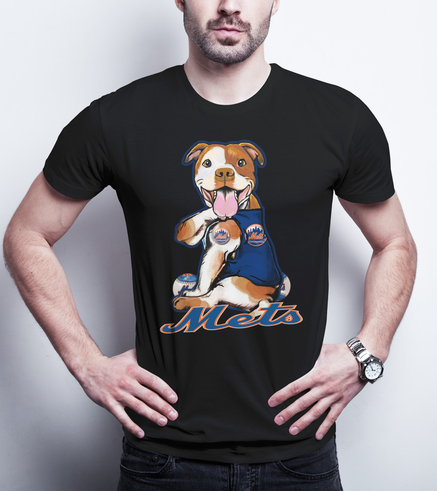Mets Pitbull New York Baseball Team Fan T-Shirt