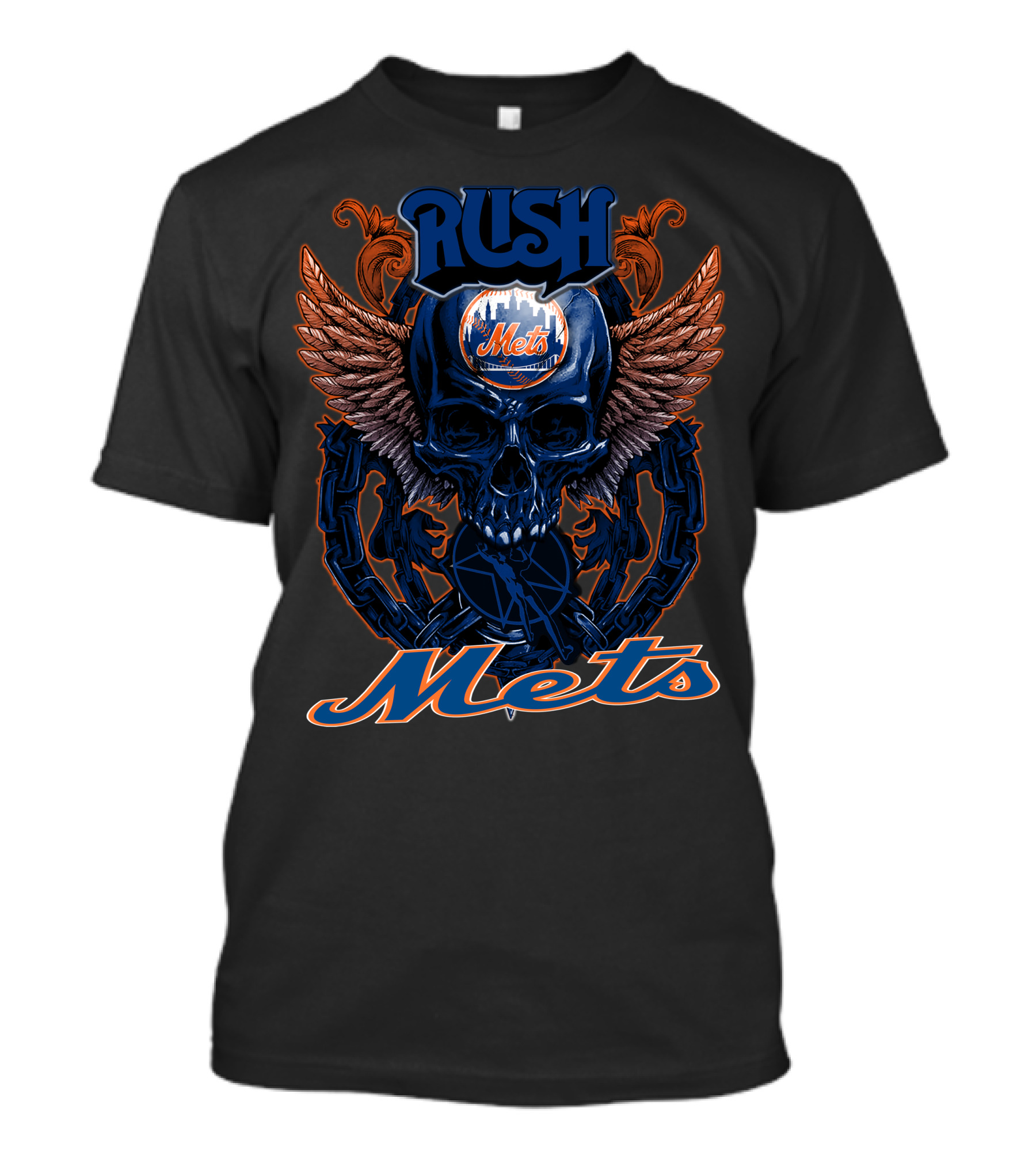 Rush Mets Skull Wings T-Shirt