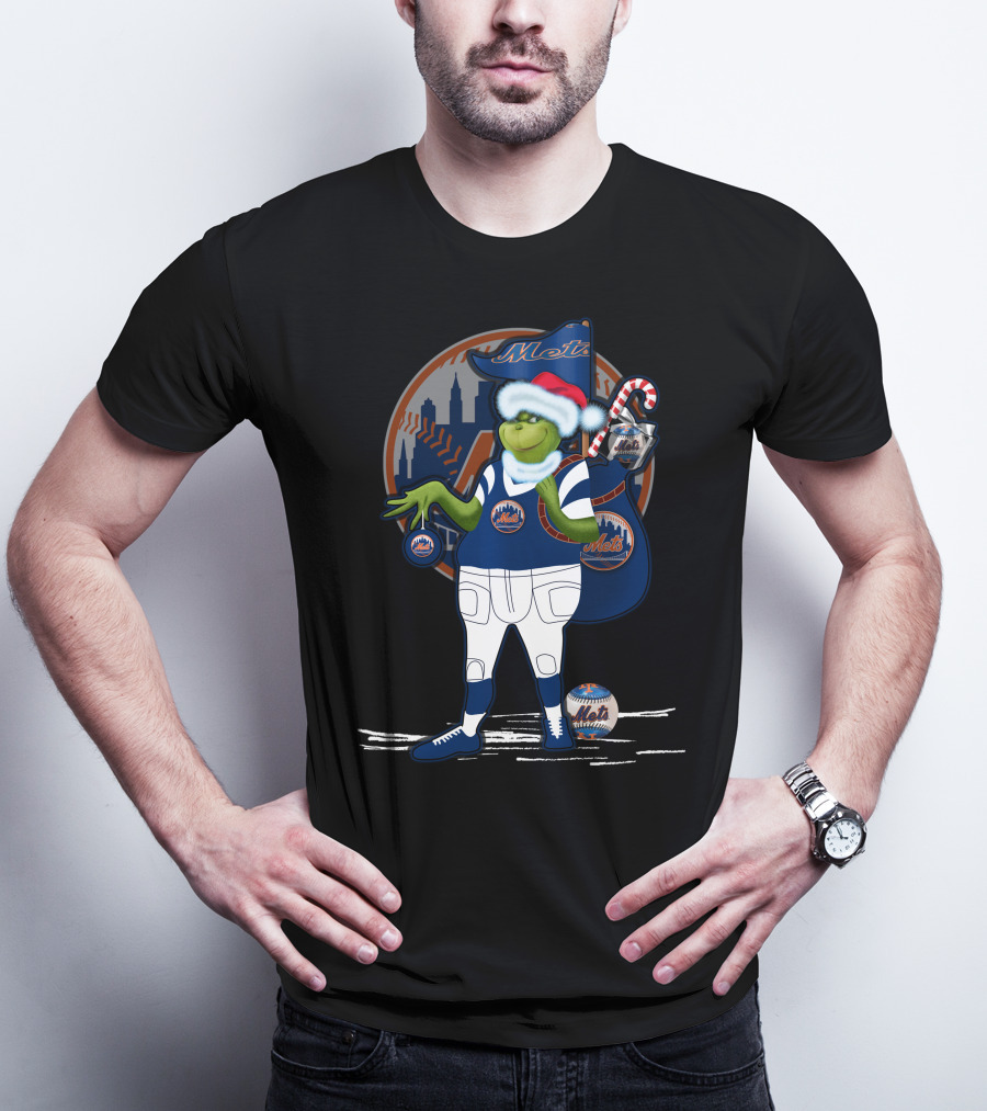 Grinchxmas New York Mets Holiday Baseball Fan T-Shirt