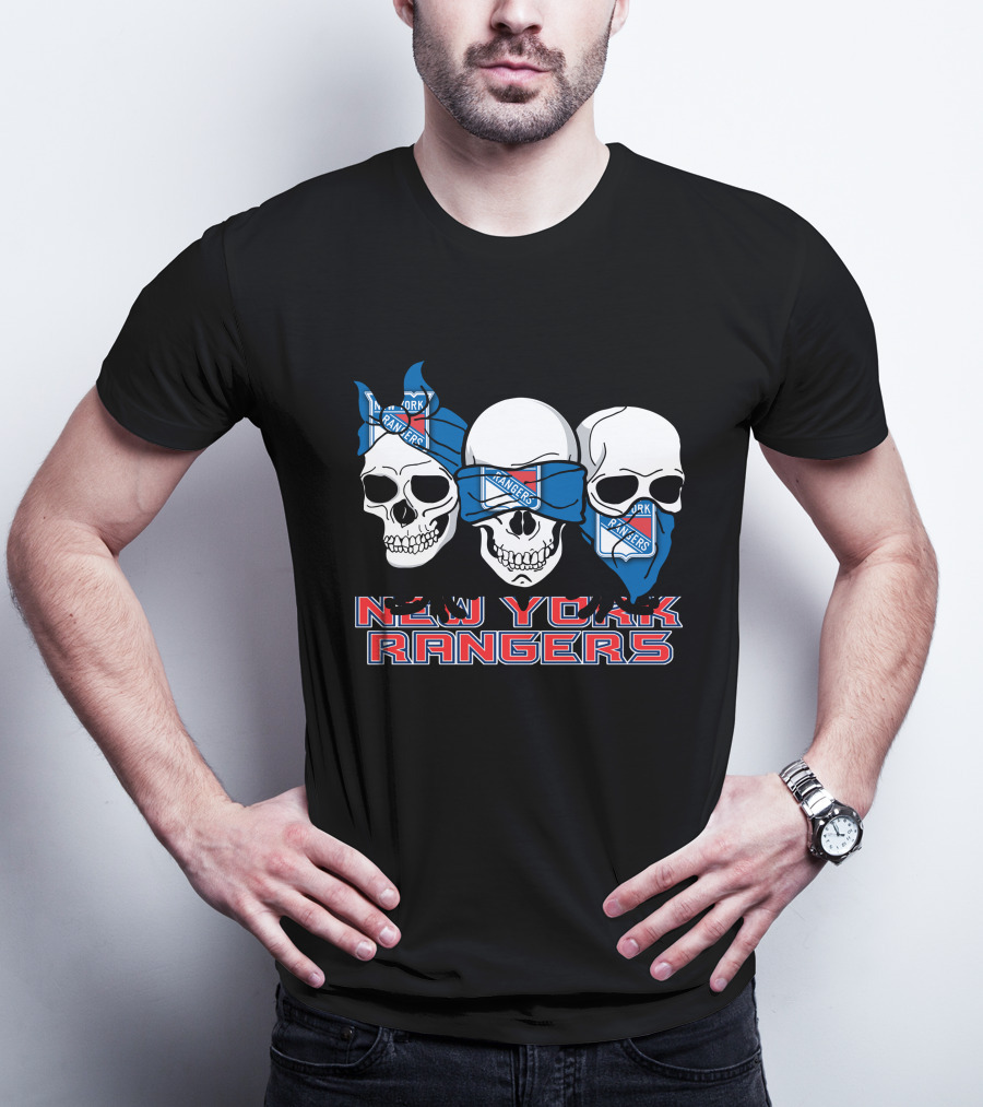 New York Rangers Skulls Fan T-Shirt