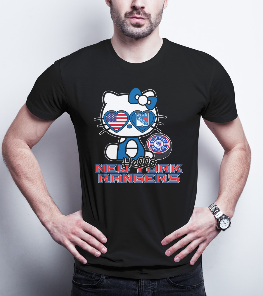 Hellokitty New York Rangers American Flag Heart Eyes T-Shirt