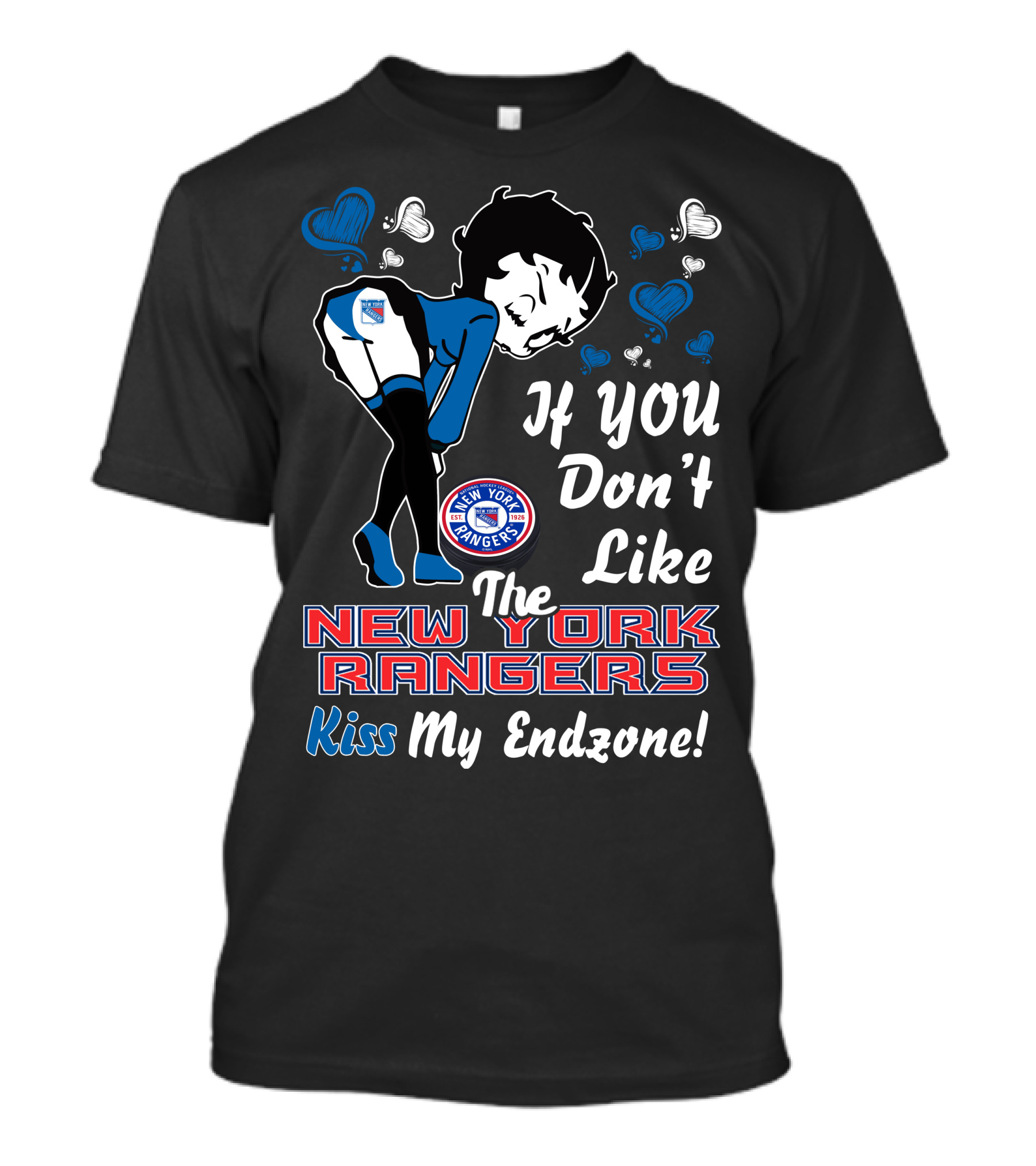 Betty Boop If You Don't Like The New York Rangers Kiss My Endzone T-Shirt
