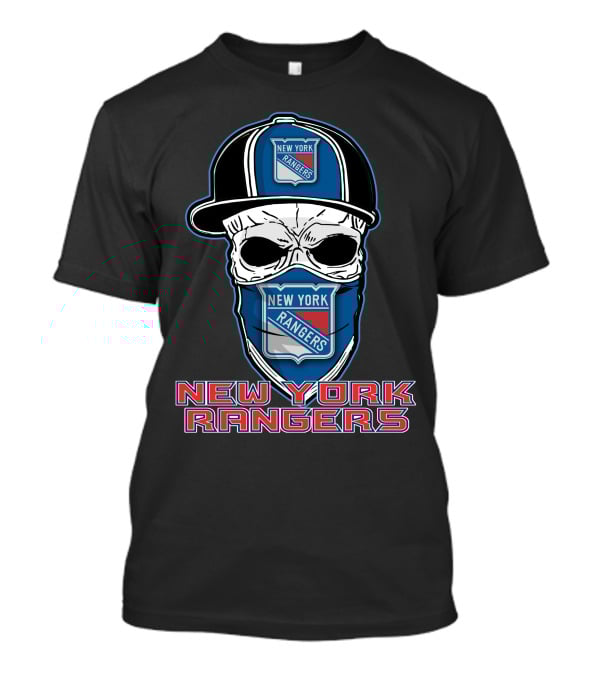 New York Rangers Skull Hat T-Shirt