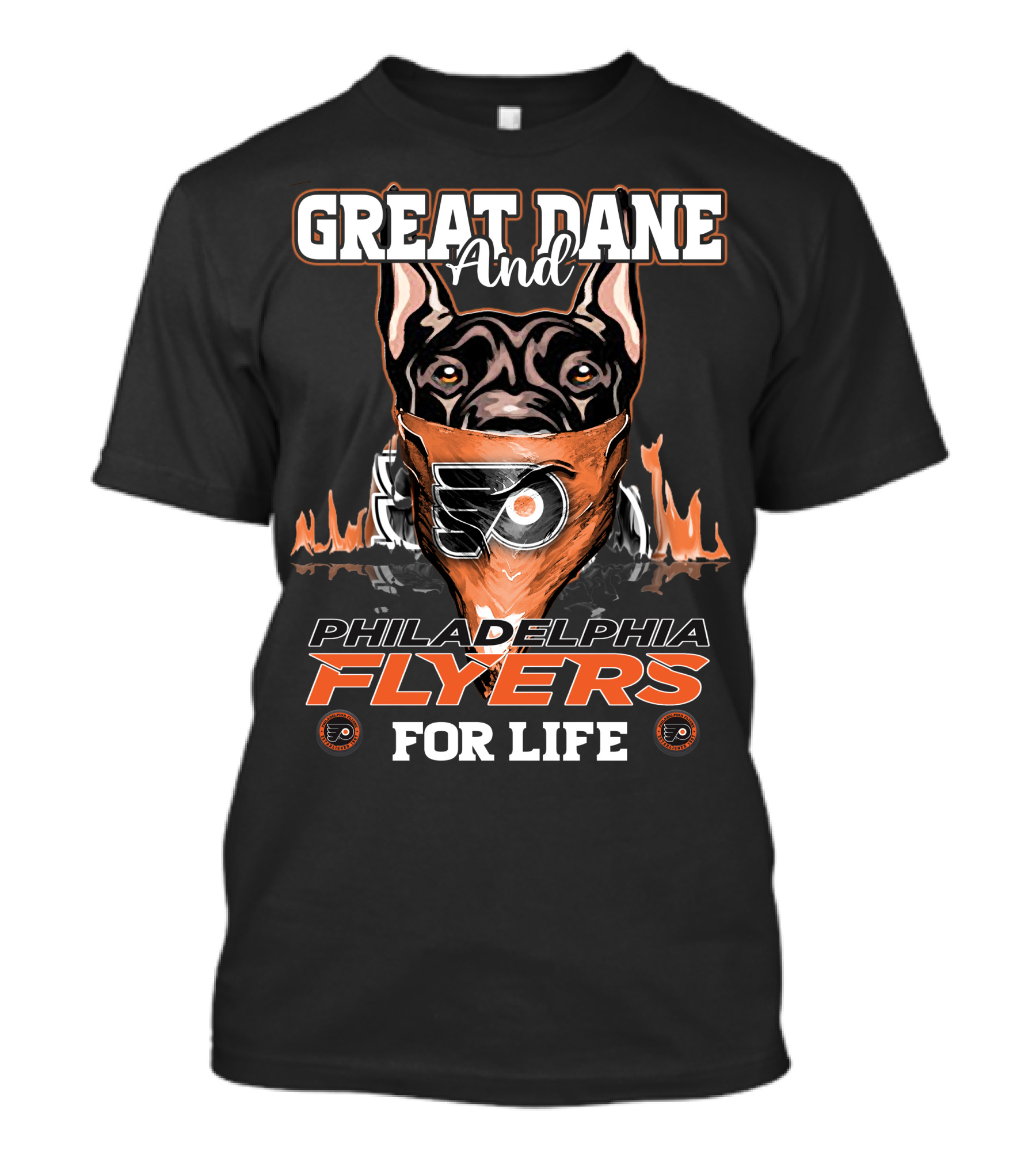 Great Dane And Philadelphia Flyers For Life T-Shirt