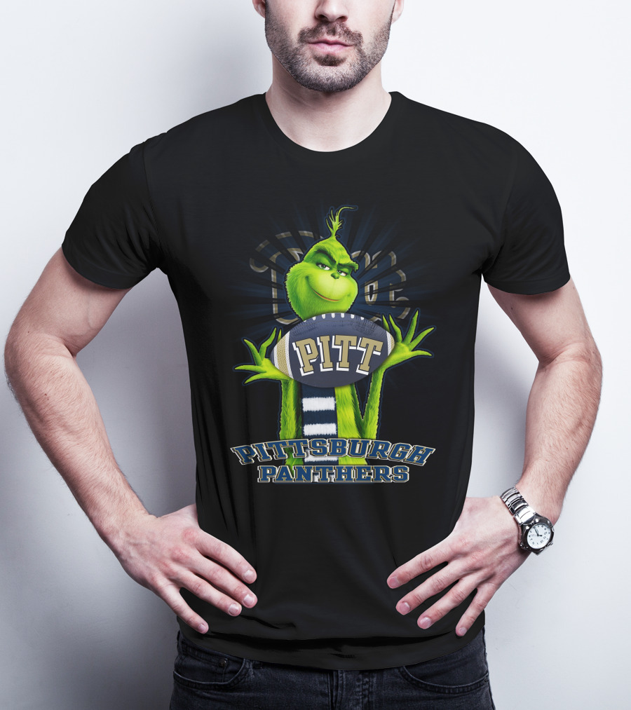 Grinch Holding Pitt Football Pittsburgh Panthers T-Shirt