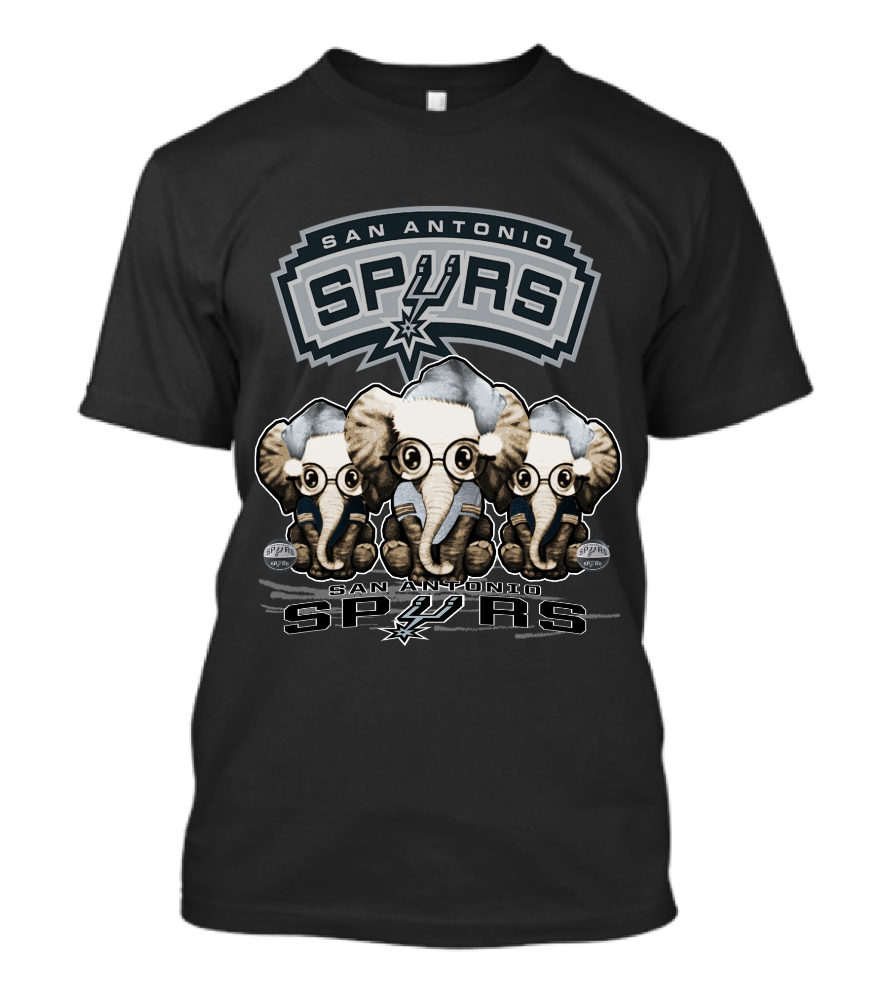 San Antonio Spurs Elephant Christmas T-Shirt