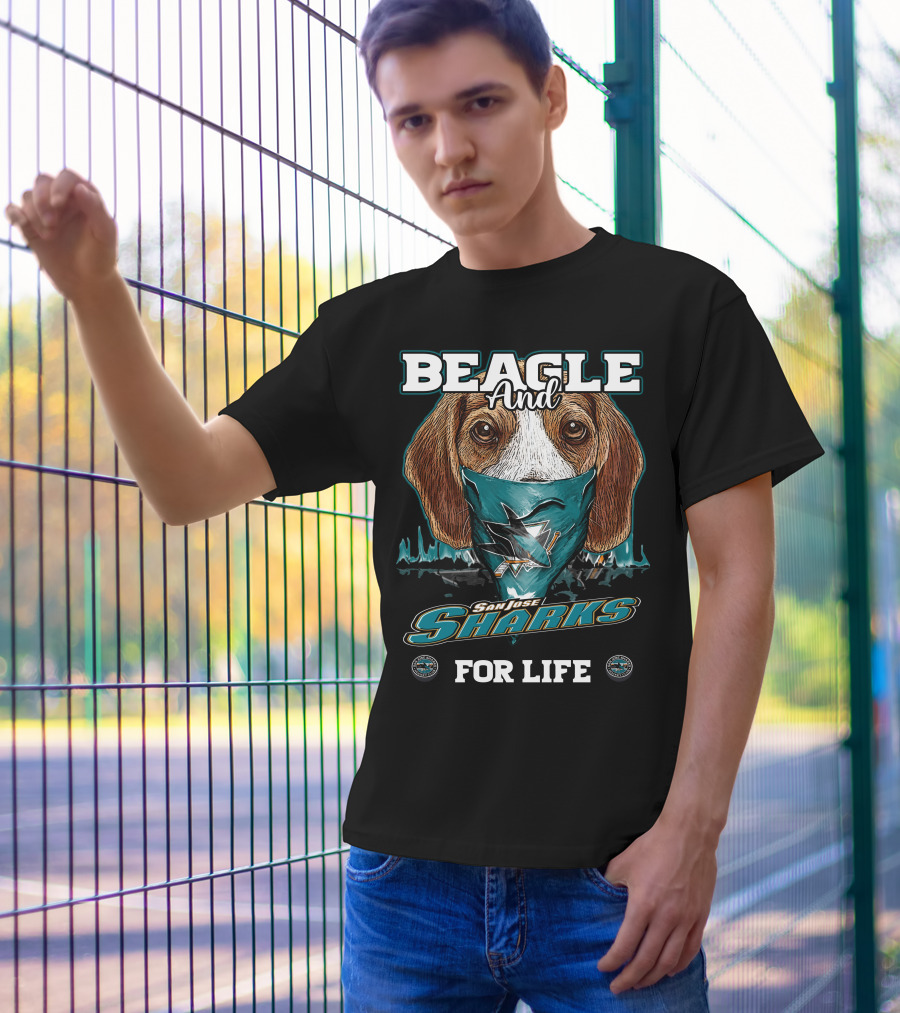 Beagle And San Jose Sharks For Life T-Shirt