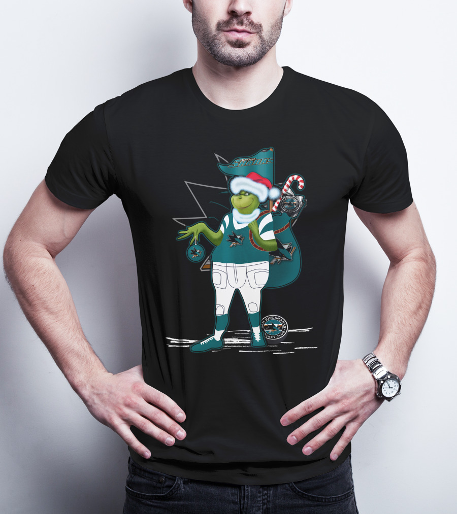 Grinchxmas San Jose Sharks Hockey Holiday T-Shirt
