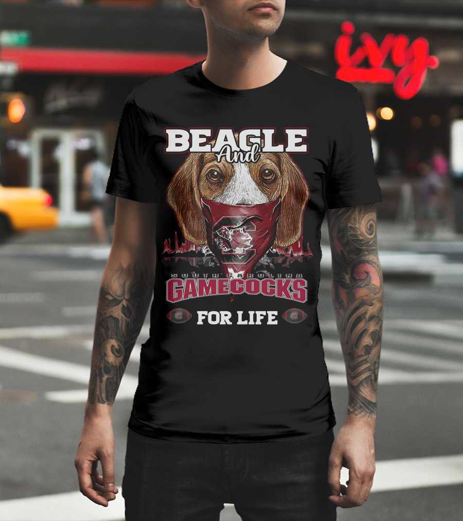 Beagle And South Carolina Gamecocks For Life T-Shirt
