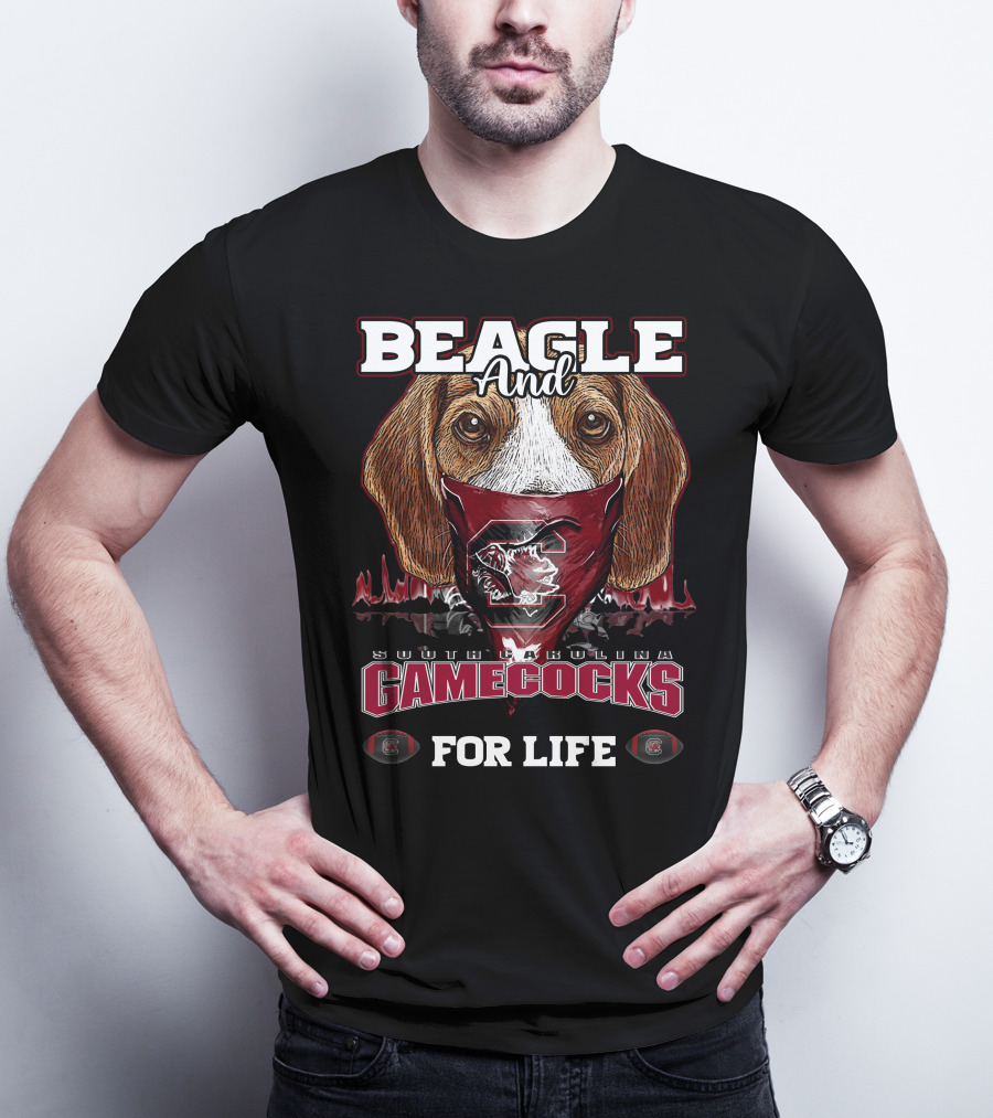 Beagle And South Carolina Gamecocks For Life T-Shirt