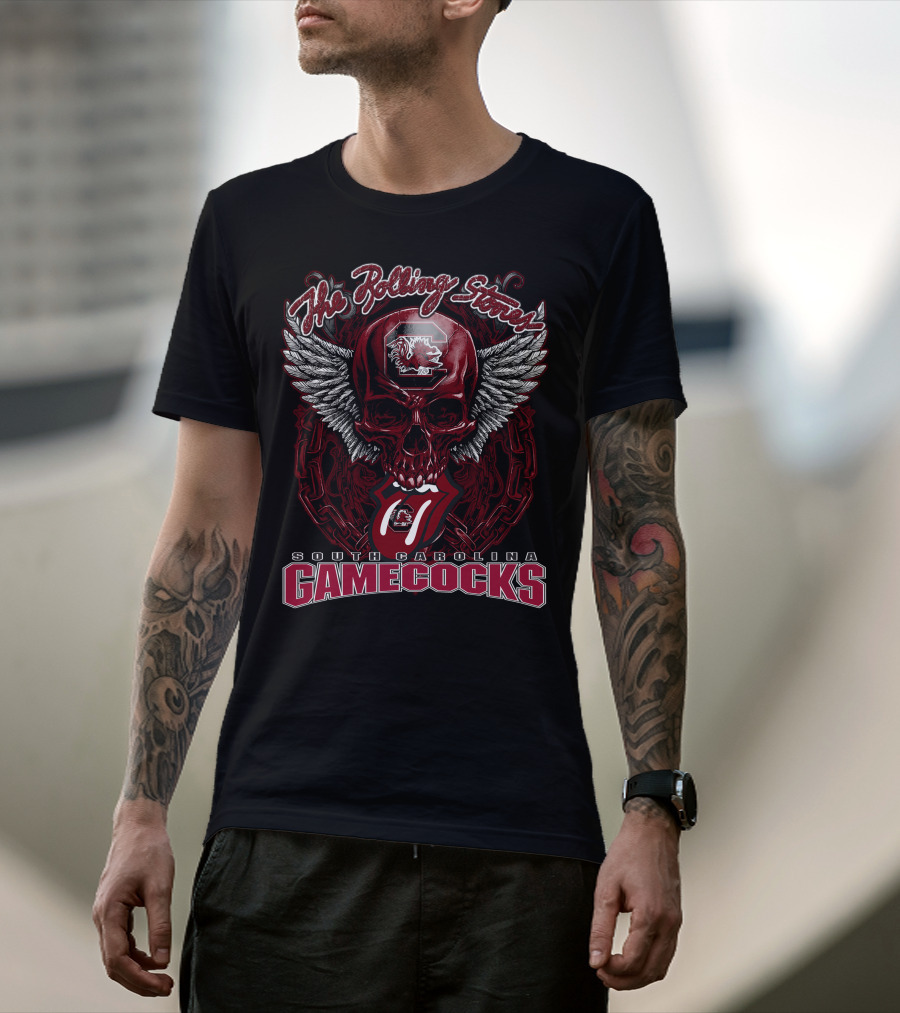 The Rolling Stones South Carolina Gamecocks Skull Wings T-Shirt