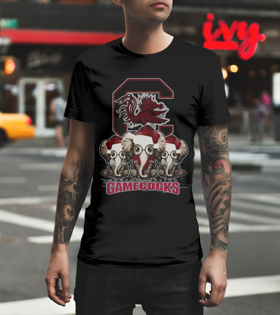 South Carolina Gamecocks Elephants Christmas T-Shirt