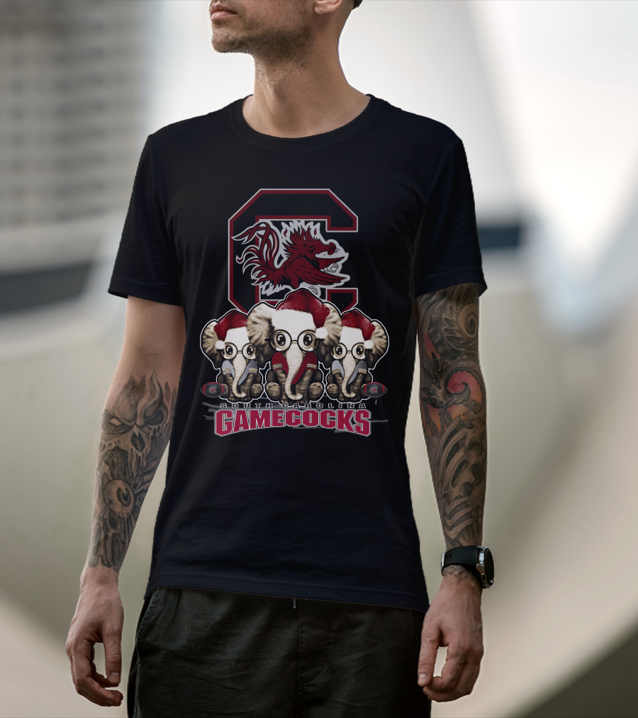 South Carolina Gamecocks Elephants Christmas T-Shirt