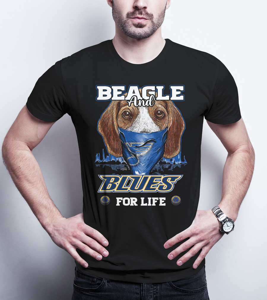 Beagle And Blues For Life St. Louis Blues Hockey T-Shirt