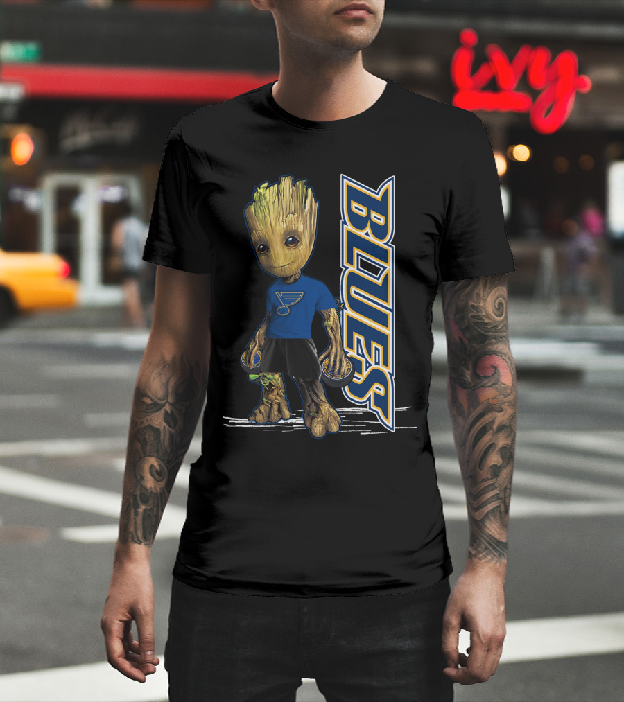 Groot St. Louis Blues NHL Character Crossover T-Shirt
