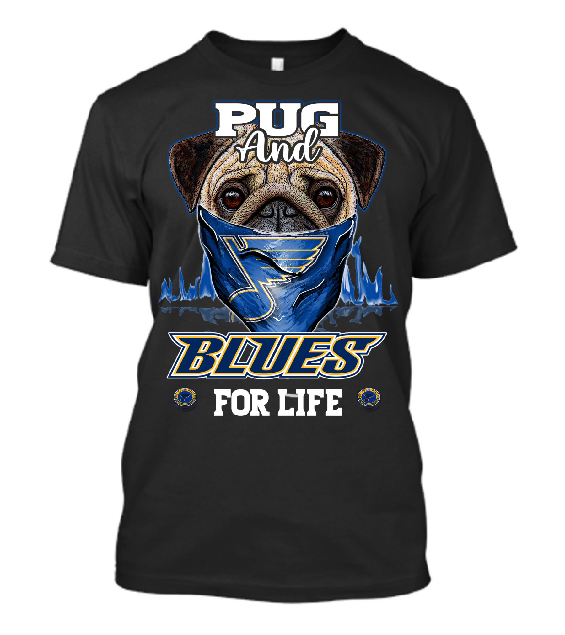 Pug And Blues For Life St. Louis T-Shirt