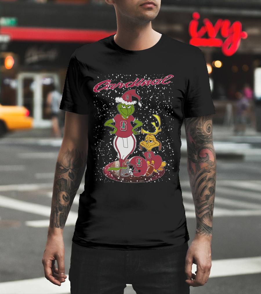 Grinchxmas Cardinal Stanford Football Holiday T-Shirt