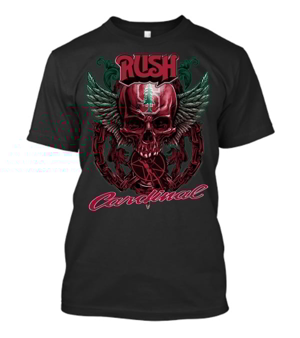 Rush Stanford Cardinal Winged Skull And Chains T-Shirt