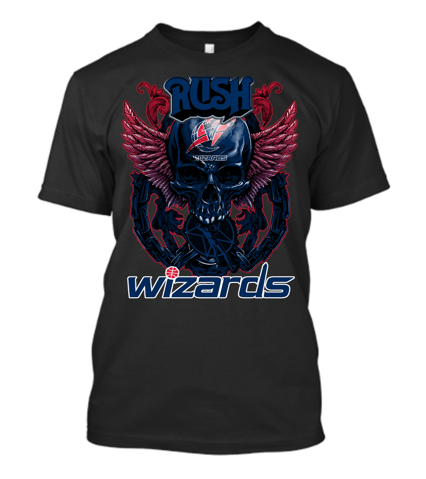 Rush Washington Wizards Skull Wings T-Shirt