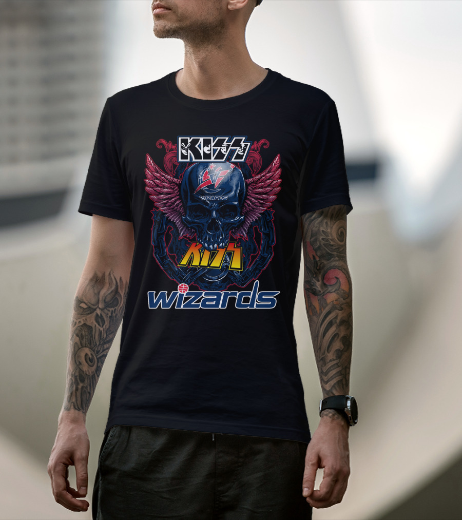 KISS Washington Wizards Skull Wings T-Shirt