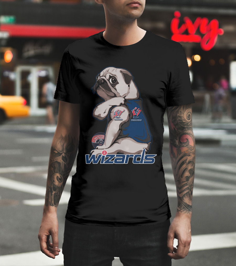 Pug With Washington Wizards Logos And Vest T-Shirt