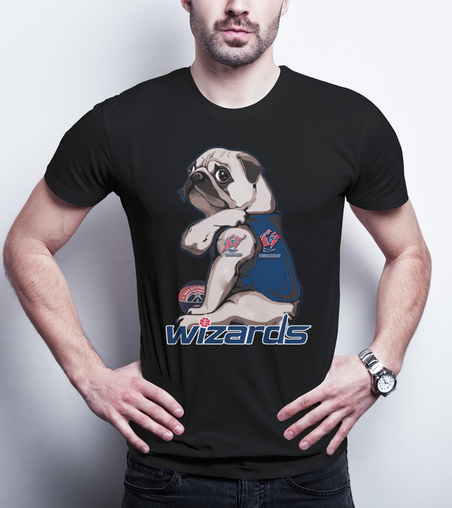 Pug With Washington Wizards Logos And Vest T-Shirt